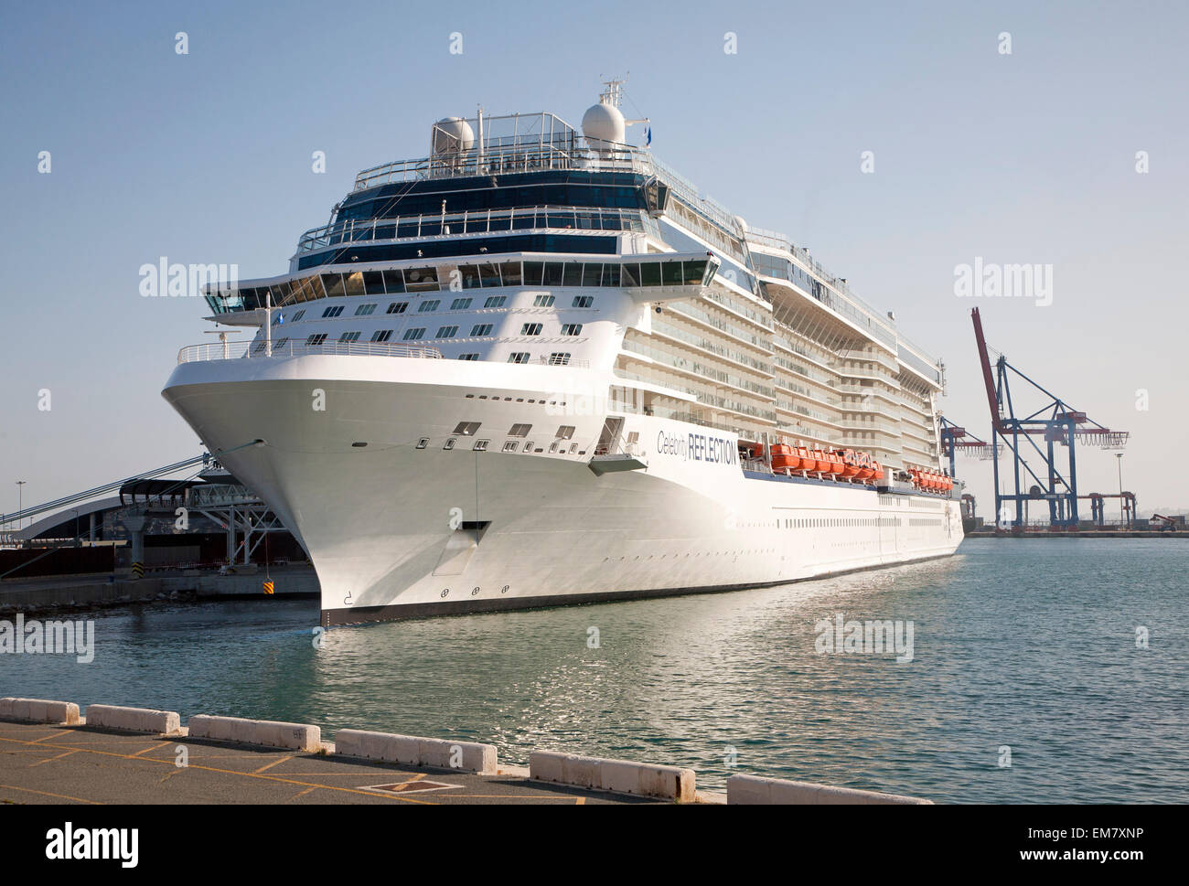 Celebrity Reflection cruise ship at the port of Malaga, Spain Stock ...