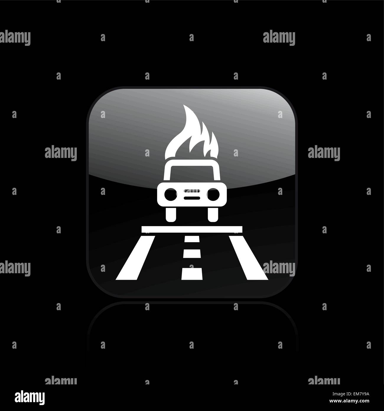 Vector illustration of single car burning icon Stock Vector Image & Art ...