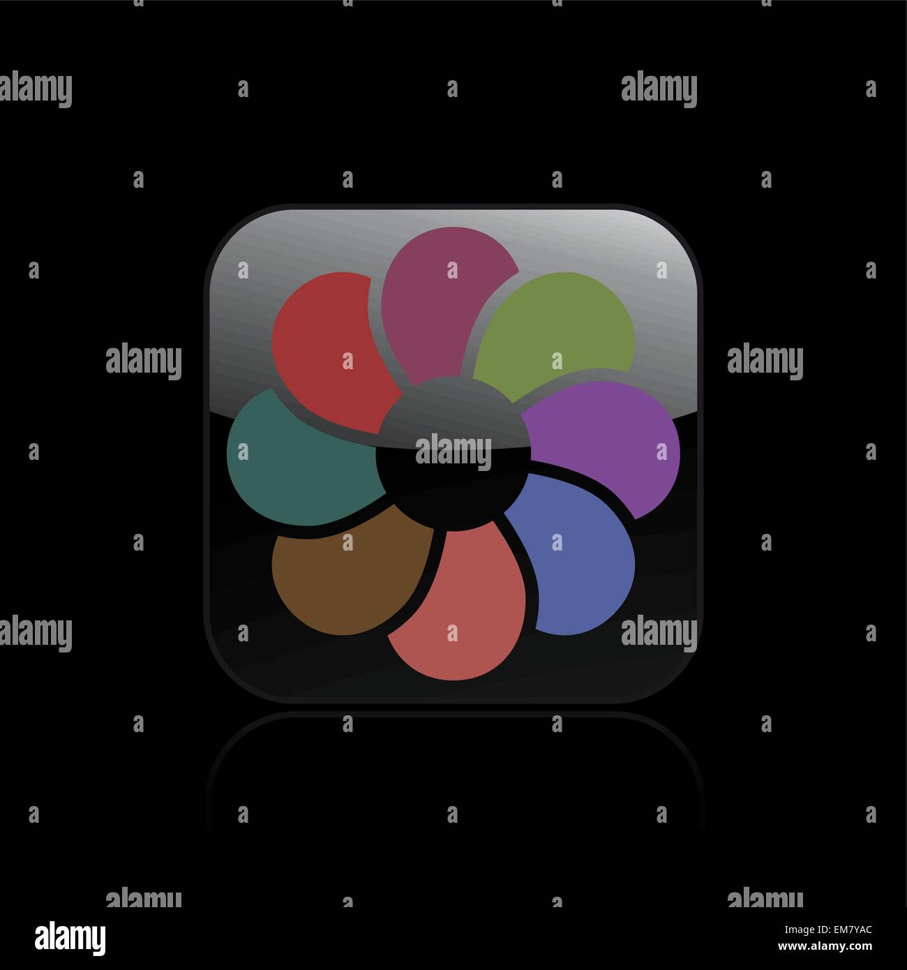 Vector illustration of single abstract flower icon Stock Vector Image ...