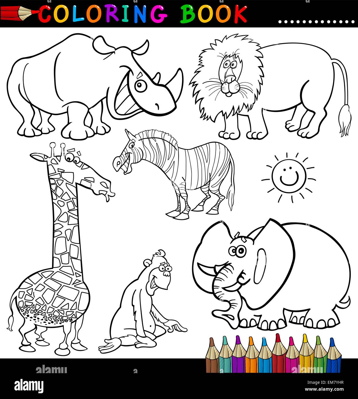 Animals for Coloring Book or Page Stock Vector Image & Art - Alamy