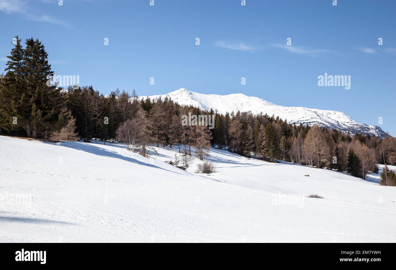 Winter landscape in the Swiss Alps Stock Photo - Alamy