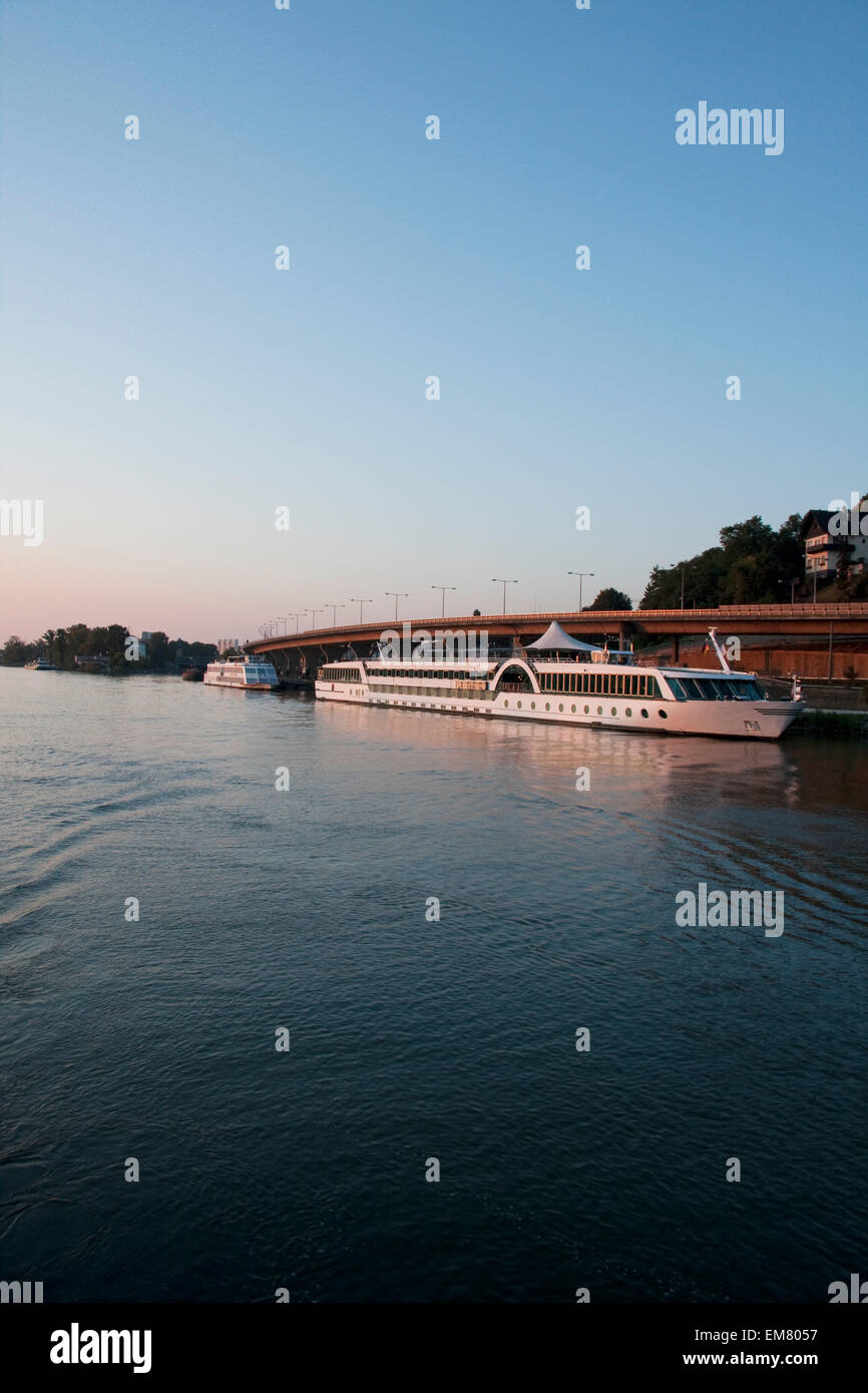 Amadeus Princess on the Danube moored on the dock, Vienna (Wien ...