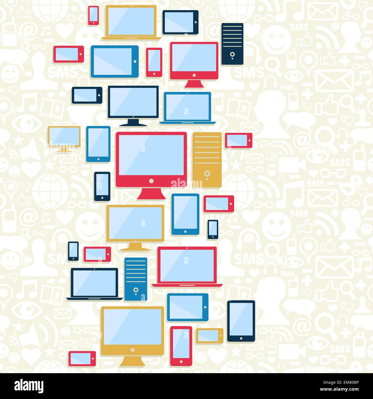 Computer, mobile and tablet icons pattern Stock Vector Image & Art - Alamy