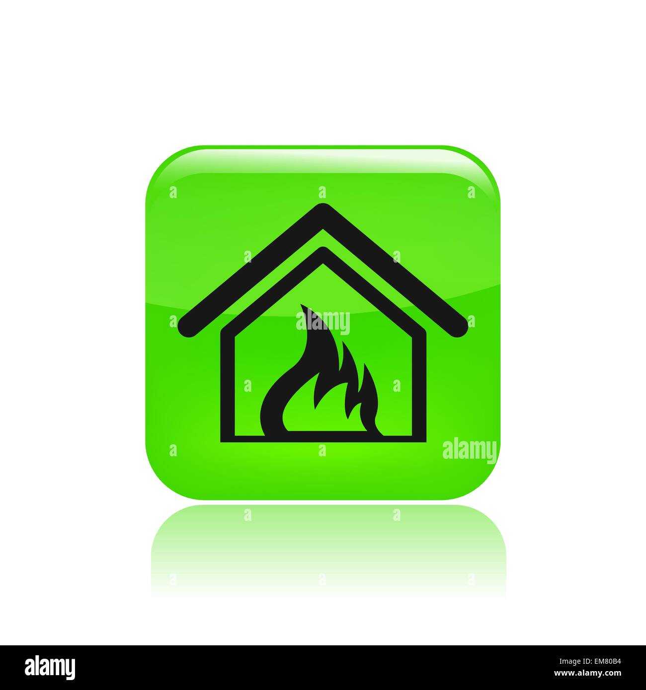 Burning home icon vector Cut Out Stock Images & Pictures - Alamy