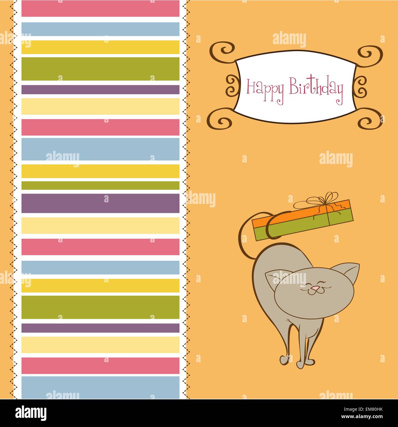 Vector card cute cat Stock Vector Images - Alamy