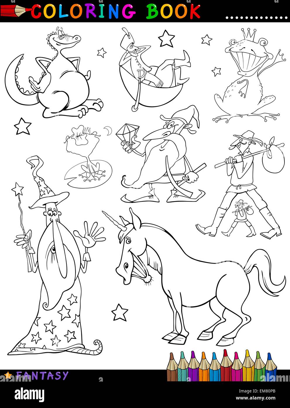 Fantasy Characters for coloring Stock Vector Image & Art - Alamy