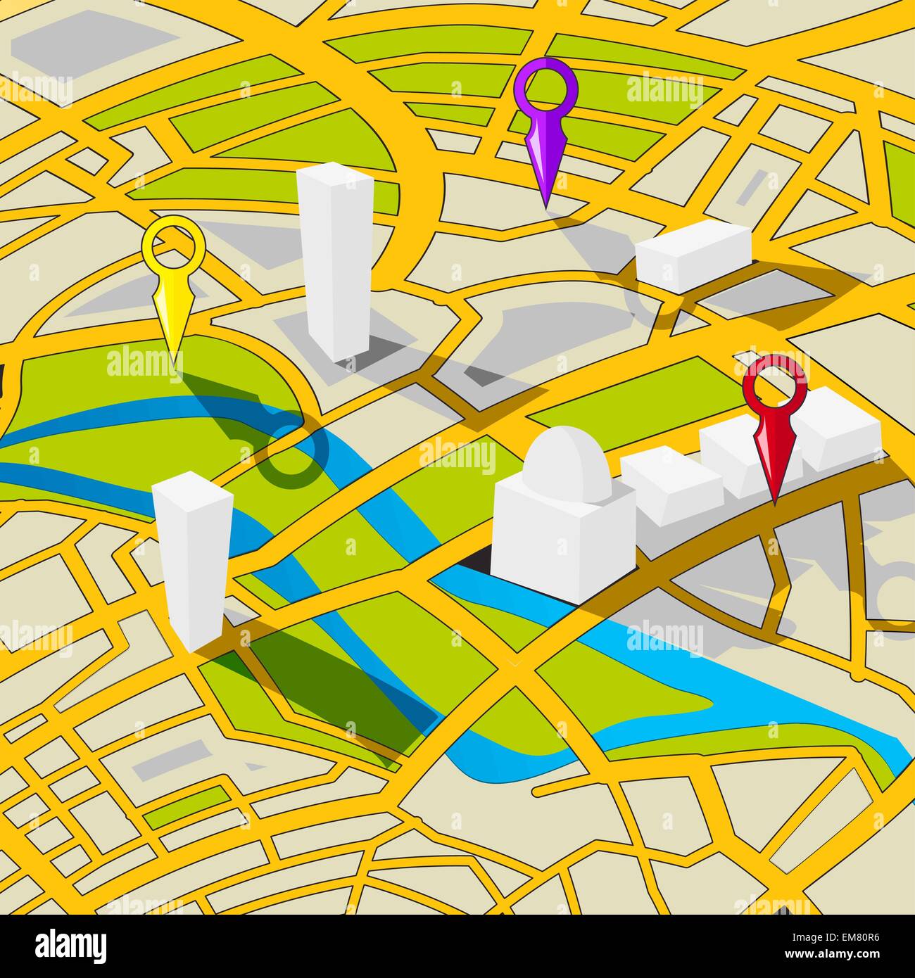 Perspective view street map Stock Vector Image & Art - Alamy