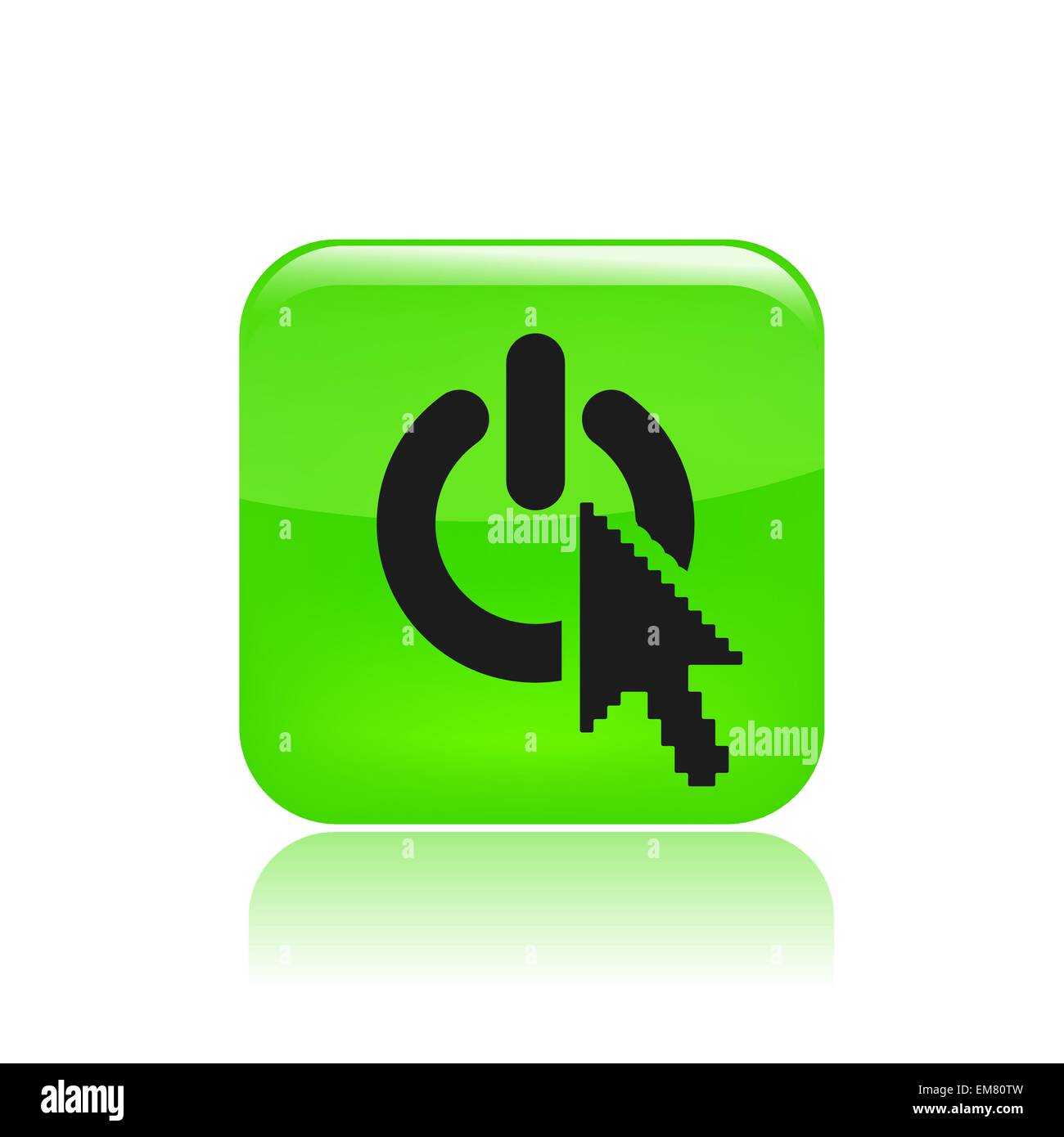 Vector illustration of single computer powe icon Stock Vector Image ...