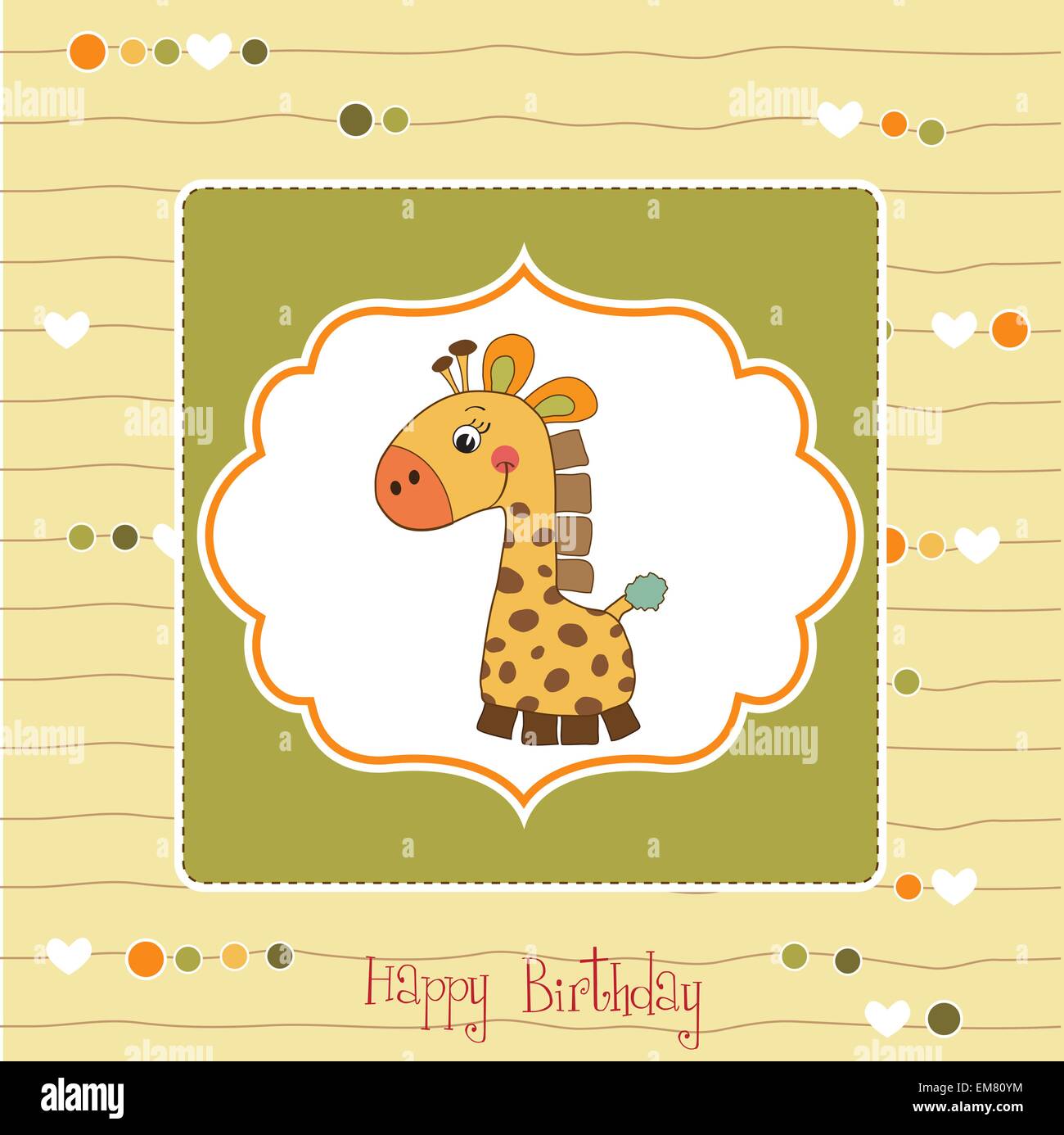 birthday card with giraffe toy Stock Vector Image & Art - Alamy