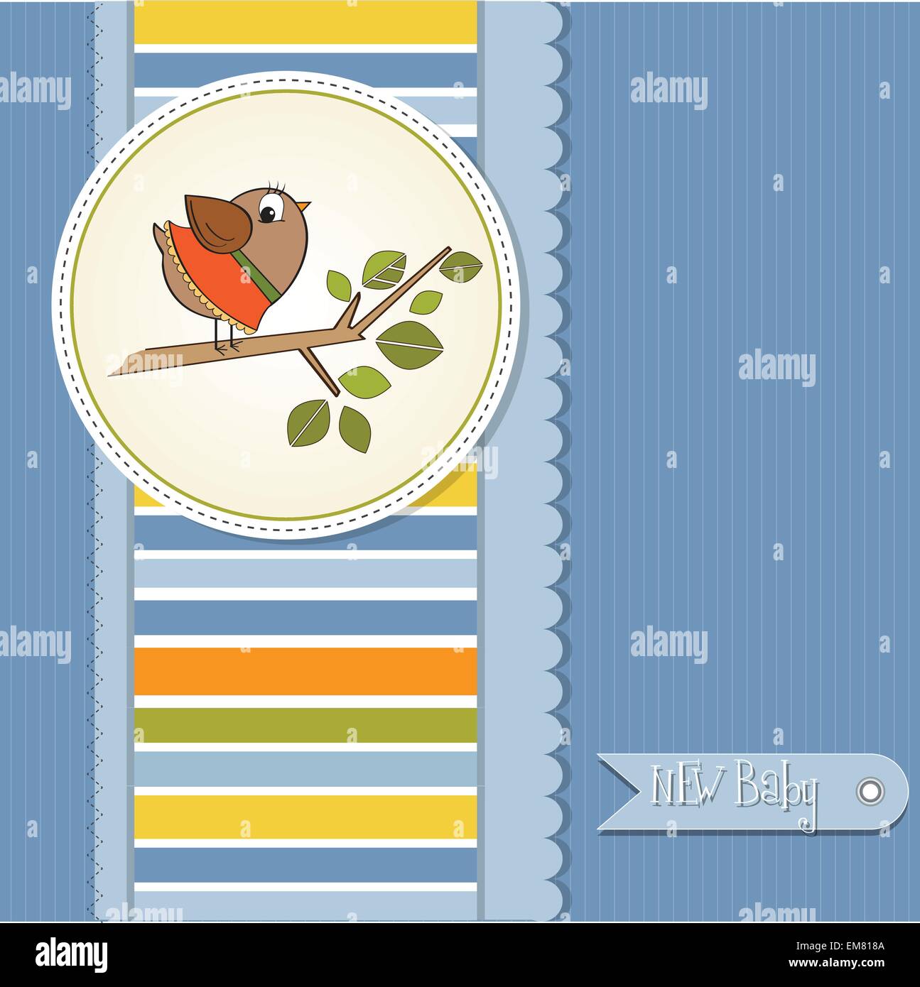 welcome baby card with funny little bird Stock Vector Image & Art - Alamy