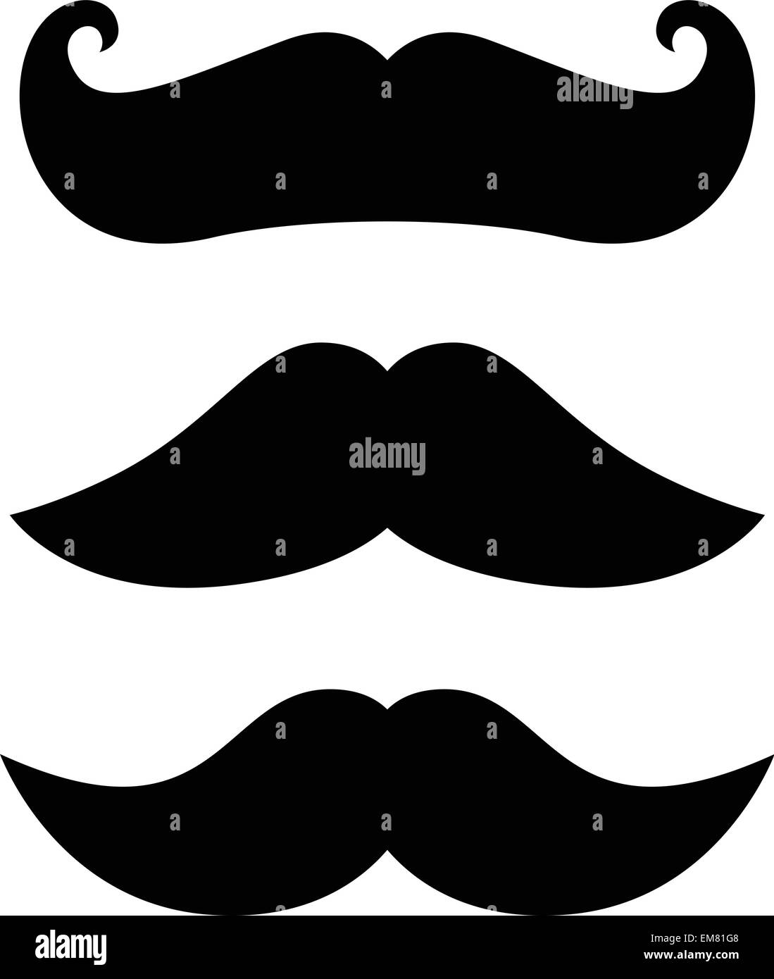Retro black Mustache set isolated on white Stock Vector Image & Art - Alamy