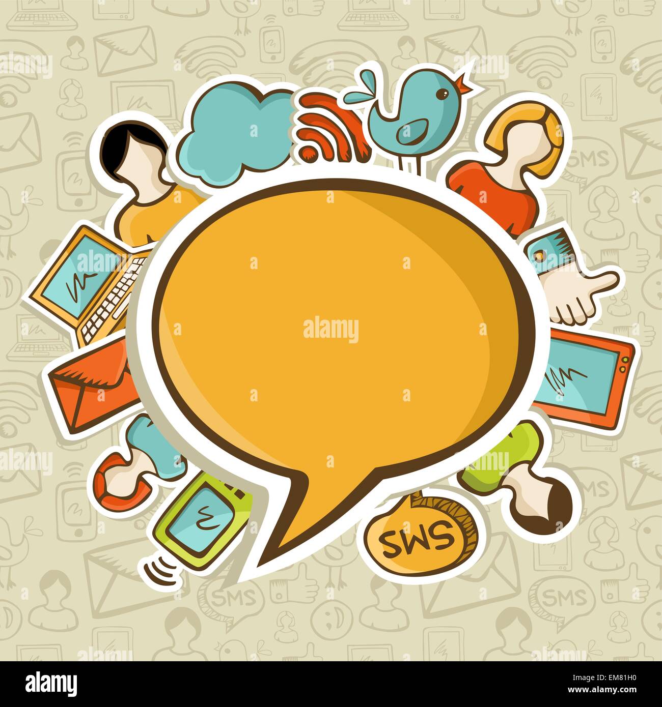Communication over internet icons Stock Vector Images - Alamy