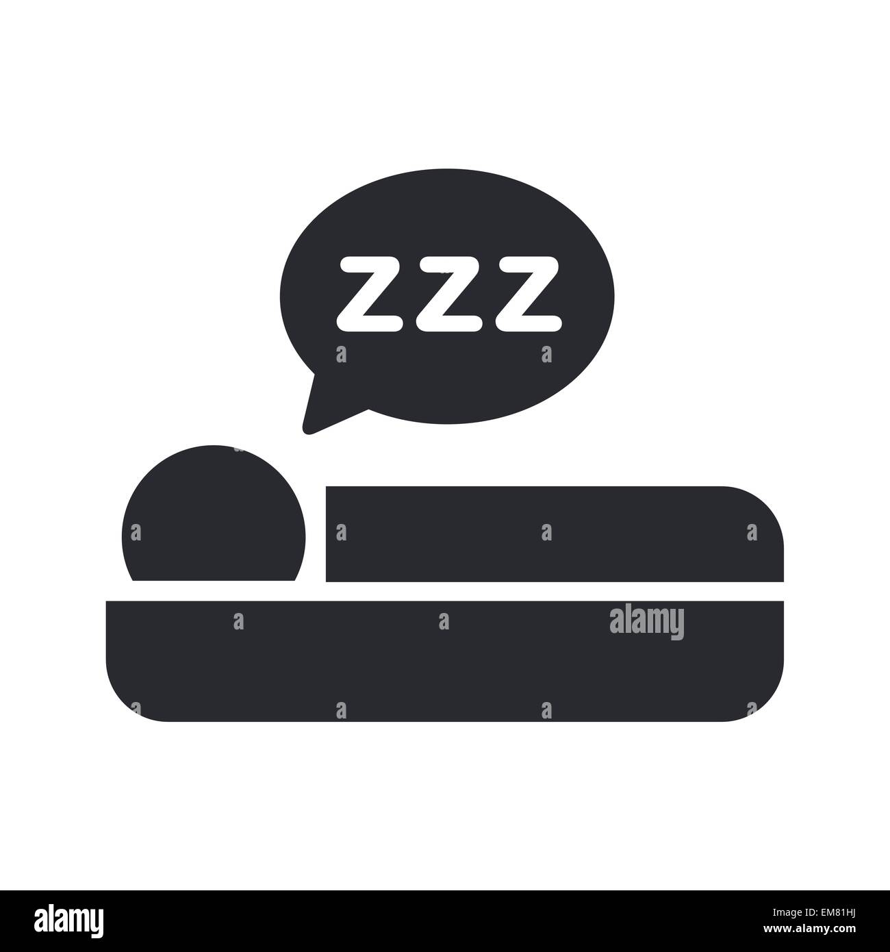 Vector illustration of single isolated sleeping icon Stock Vector Image ...