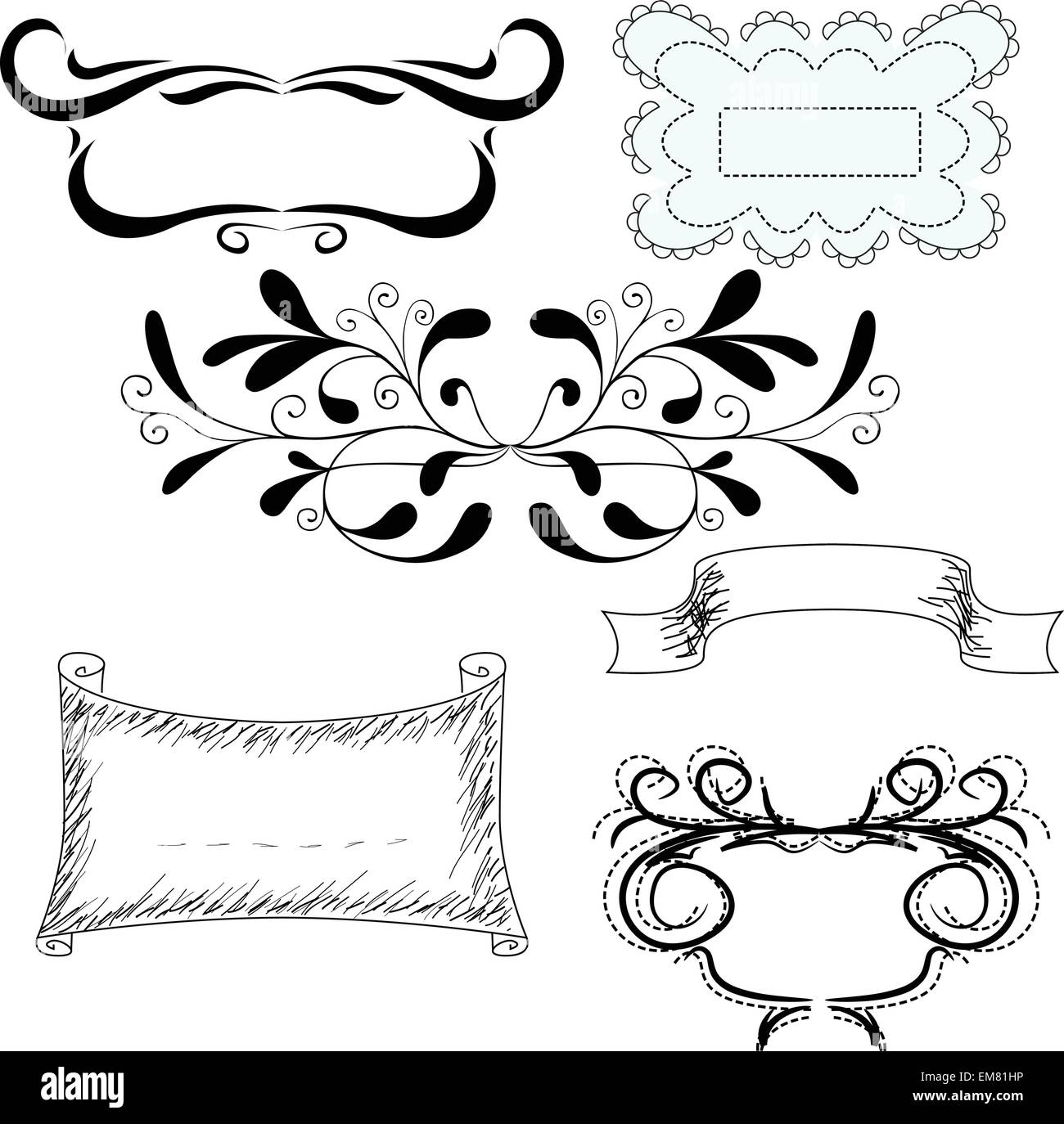 set of decorative elements Stock Vector Image & Art - Alamy