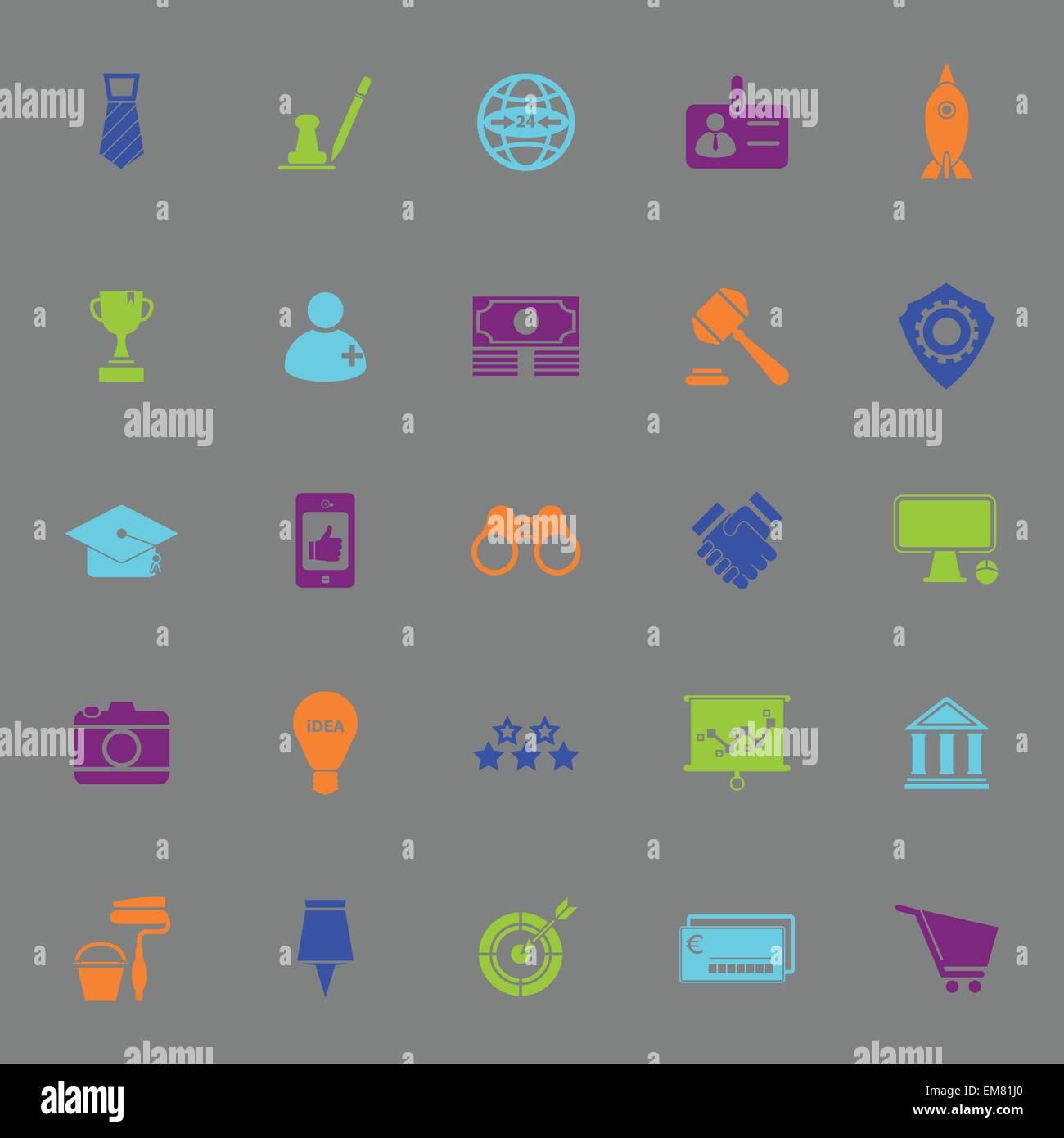 SME color icons on gray background, stock vector Stock Vector Image ...