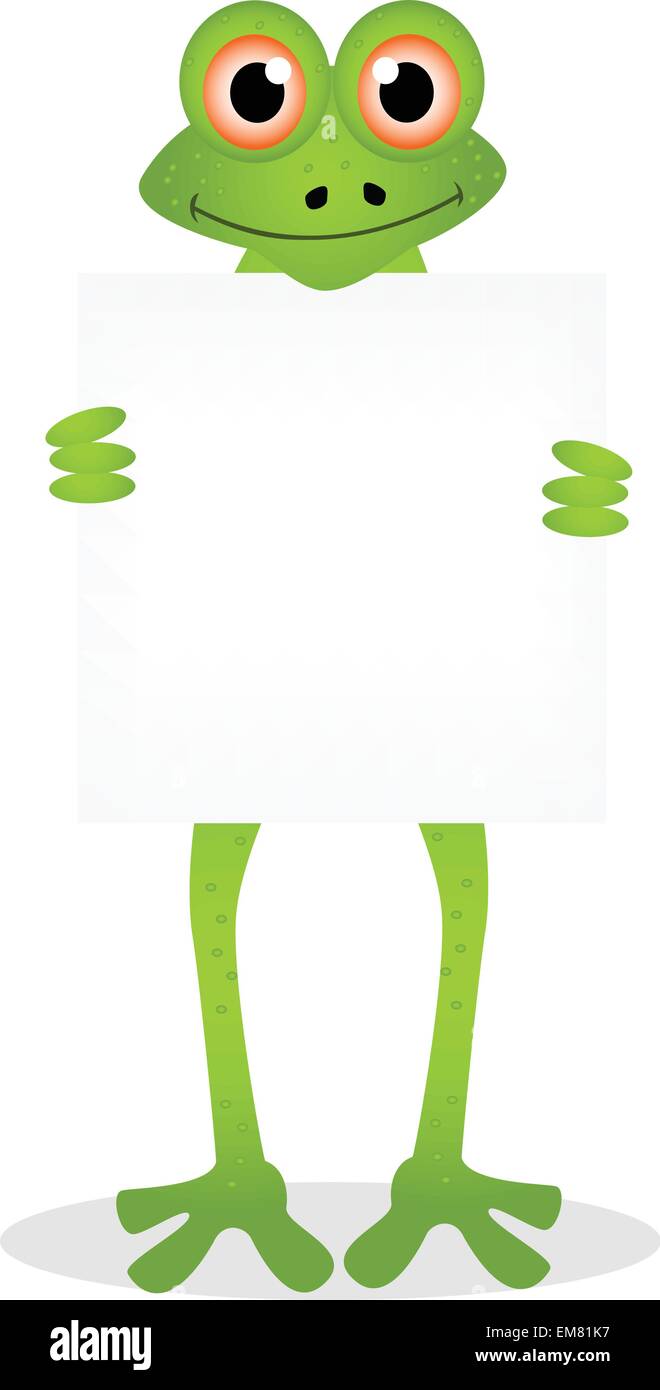frog cartoon with blank sign Stock Vector Image & Art - Alamy