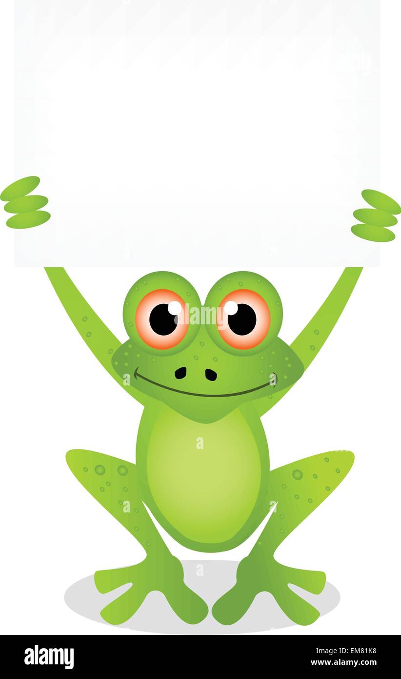 Vector illustration of animal cartoon with blank sign hi-res stock ...