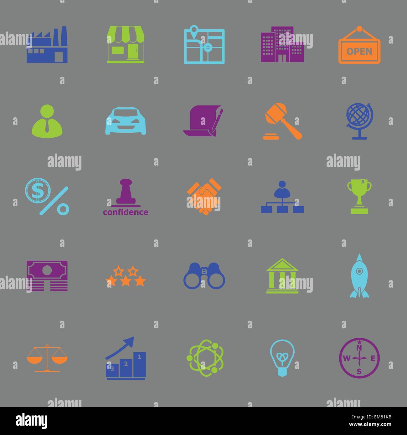 Franchise color icons on gray background, stock vector Stock Vector ...