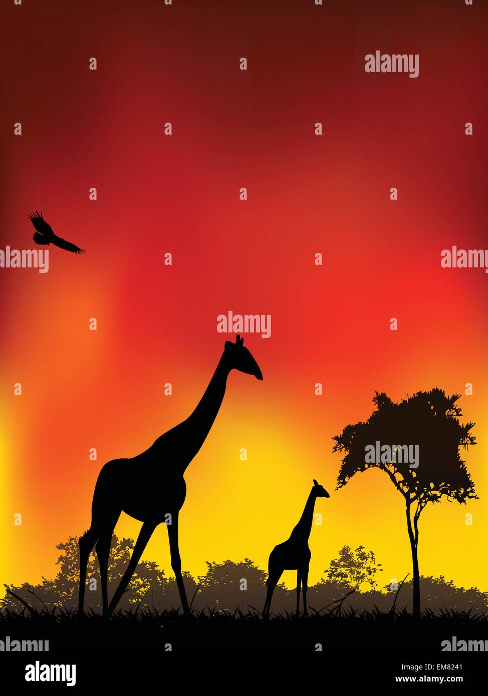 silhouette giraffe trip Stock Vector Image & Art - Alamy