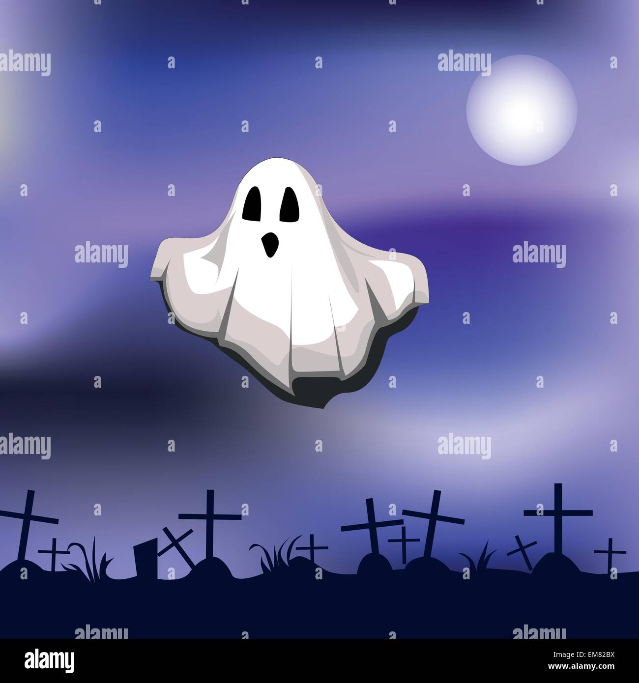 Blue ghost moon Stock Vector Images - Alamy