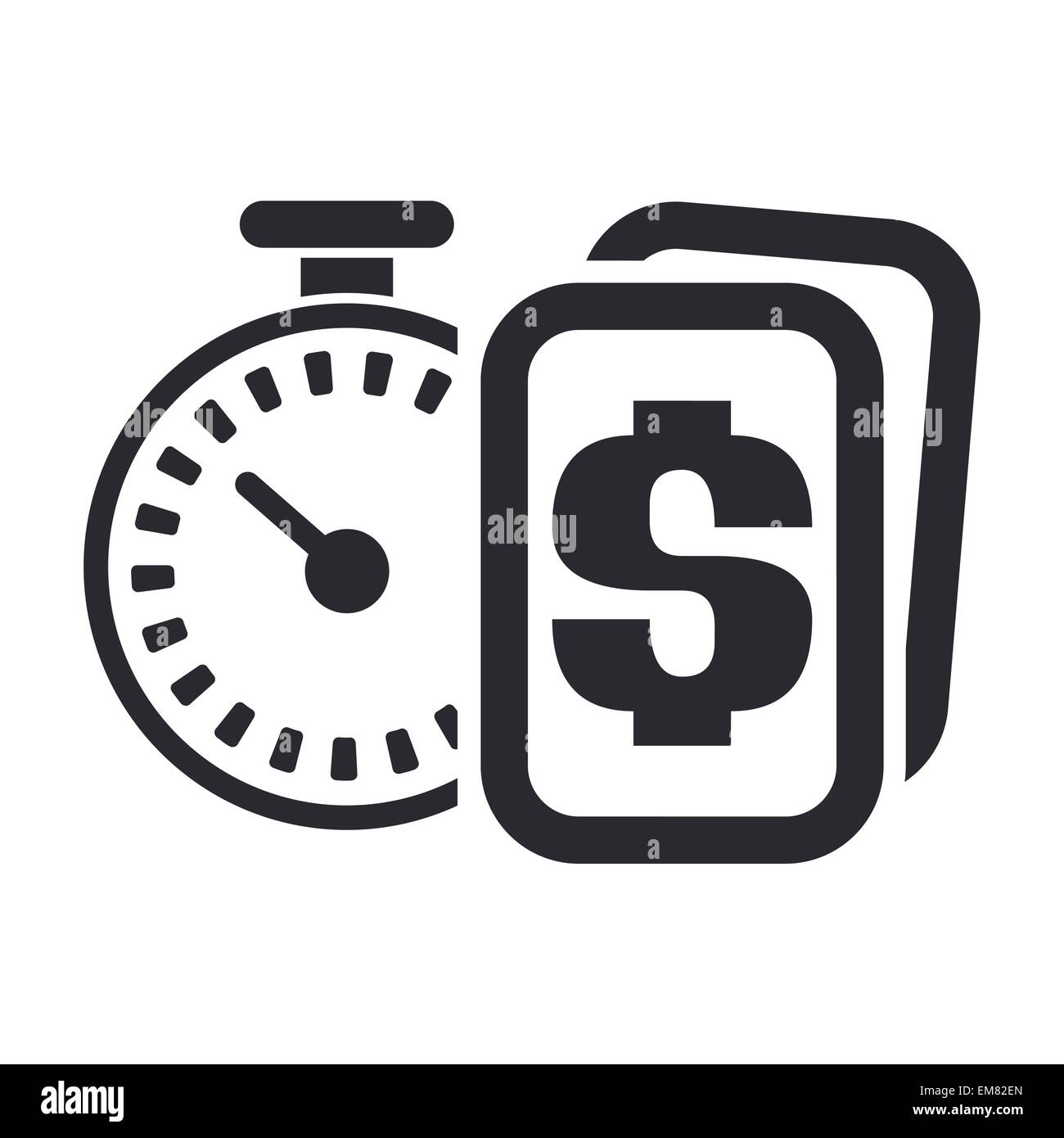 Vector illustration of single time-money icon Stock Vector Image & Art ...
