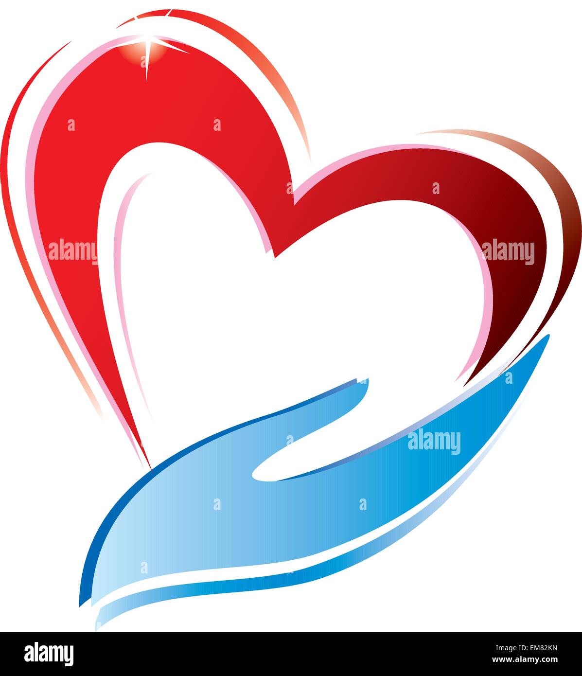 Hand heart logo hi-res stock photography and images - Alamy