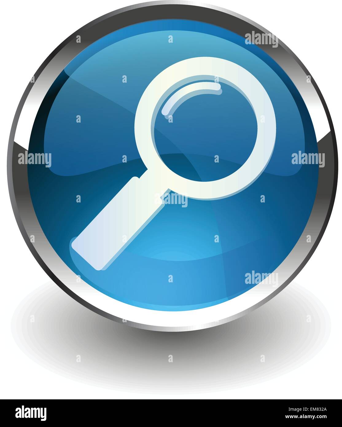 Glossy Icon for Web with magnifying glass Stock Vector Image & Art - Alamy