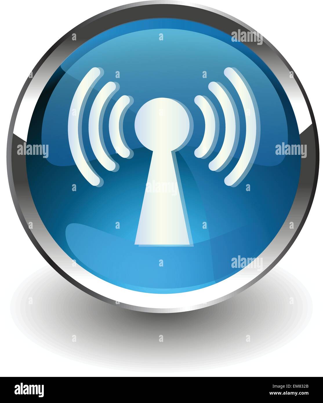 Glossy Icon for Web with signal symbol Stock Vector Image & Art - Alamy