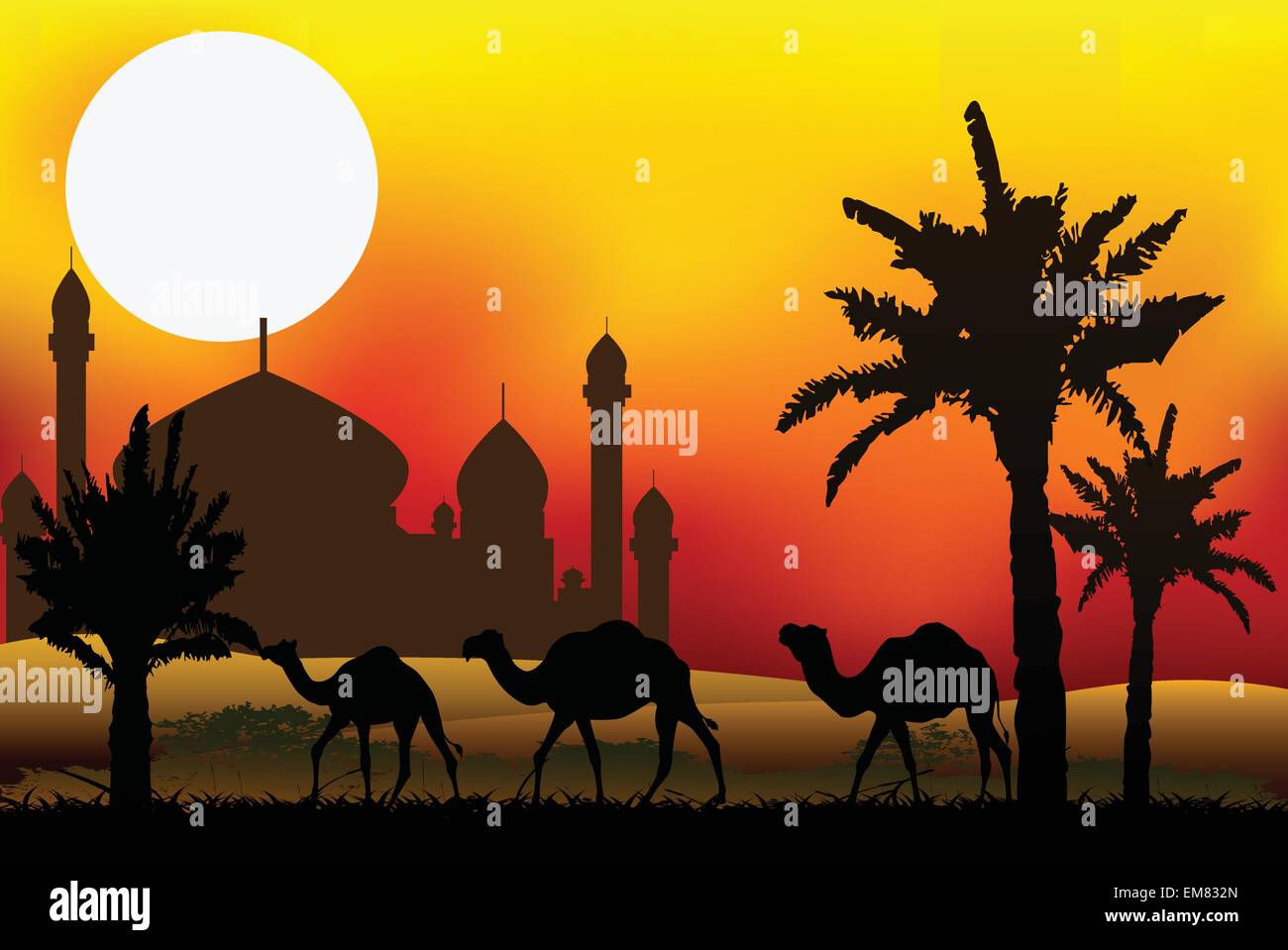 People and mosque Stock Vector Images - Alamy