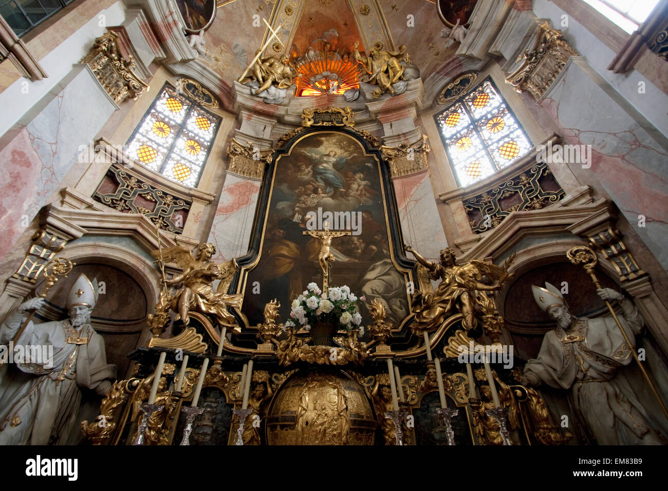 Main altarpiece of the Stiftkirche (church), Duernstein in Wachau ...