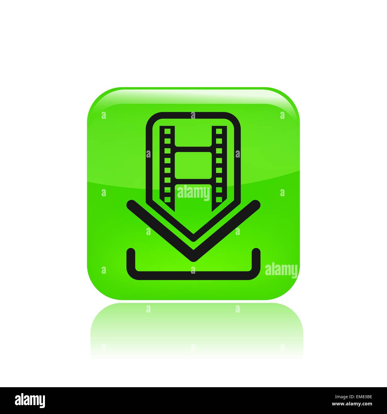 Vector illustration of single download film icon Stock Vector Image ...