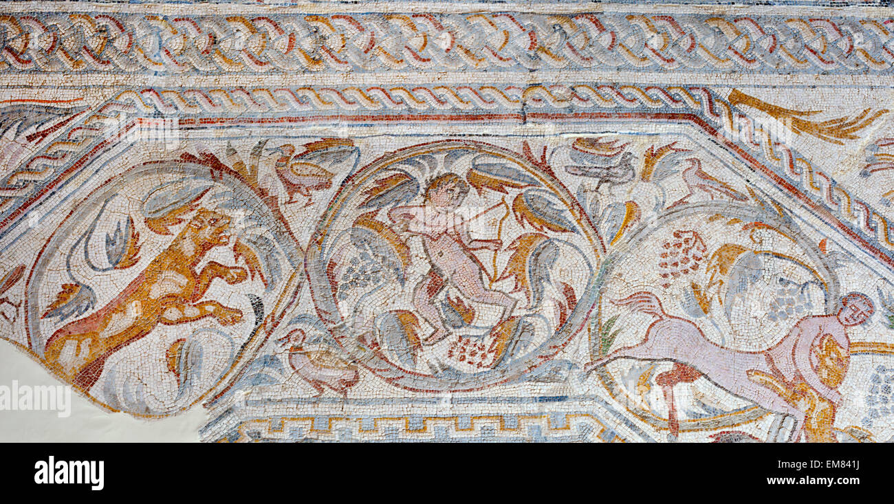 Roman polychrome mosaic of Century VI AC with the representation of a ...