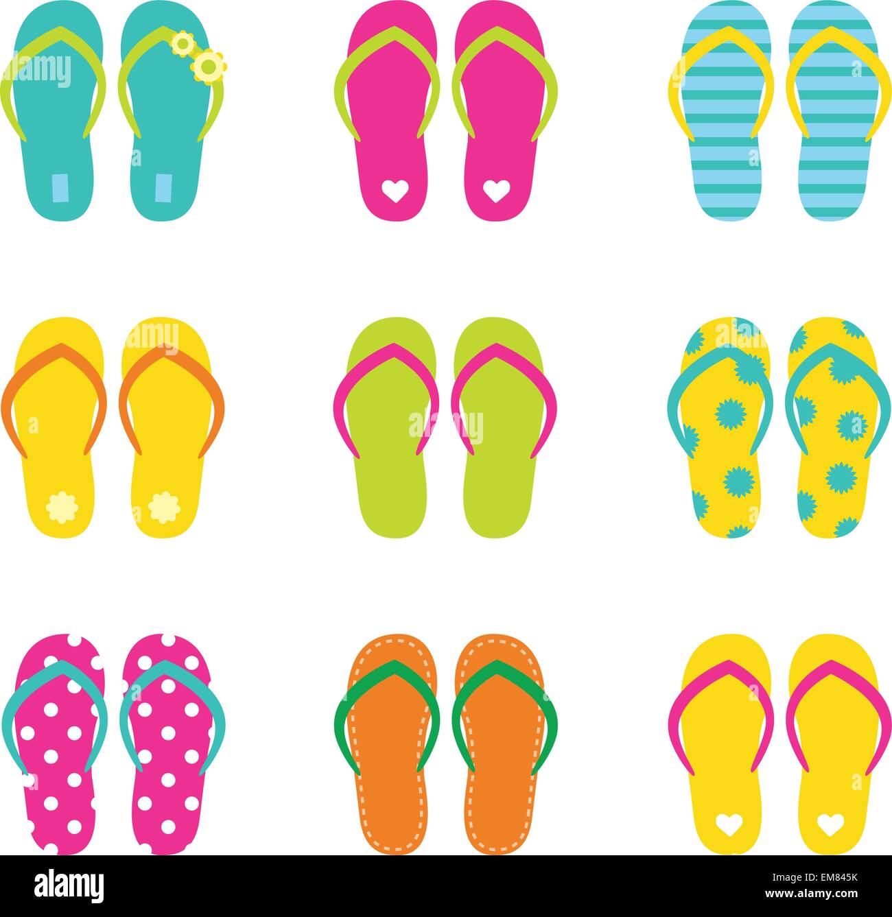 Yellow orange flip flops Stock Vector Images - Alamy