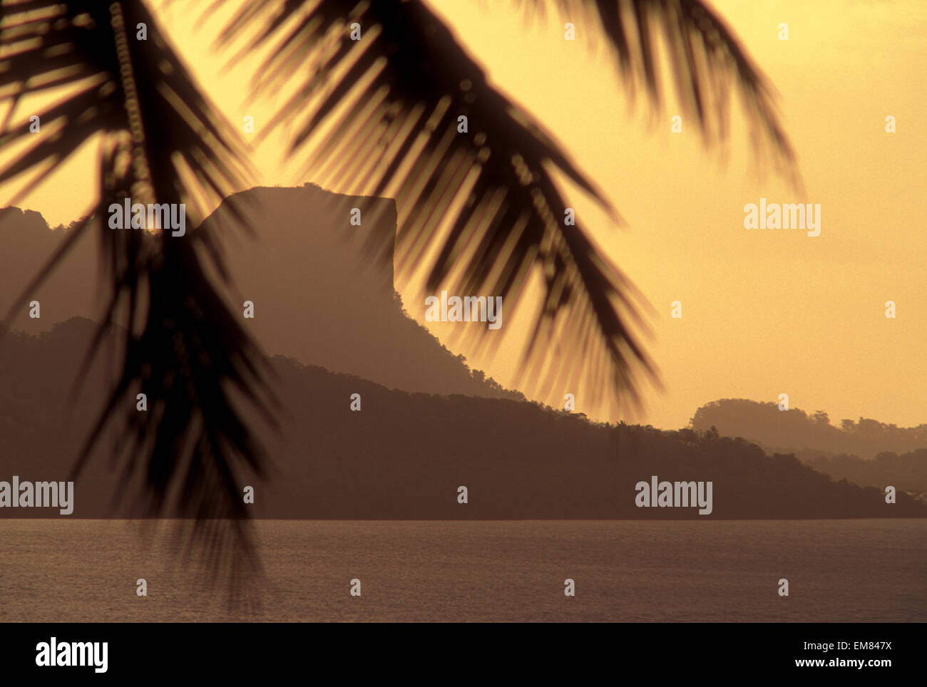 Micronesia, Caroline Islands, Pohnpei, Sokehs Rock Lagoon And Palm ...