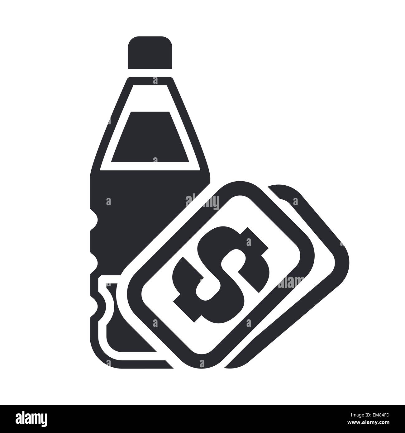 Vector illustration of single bottle price icon Stock Vector Image ...