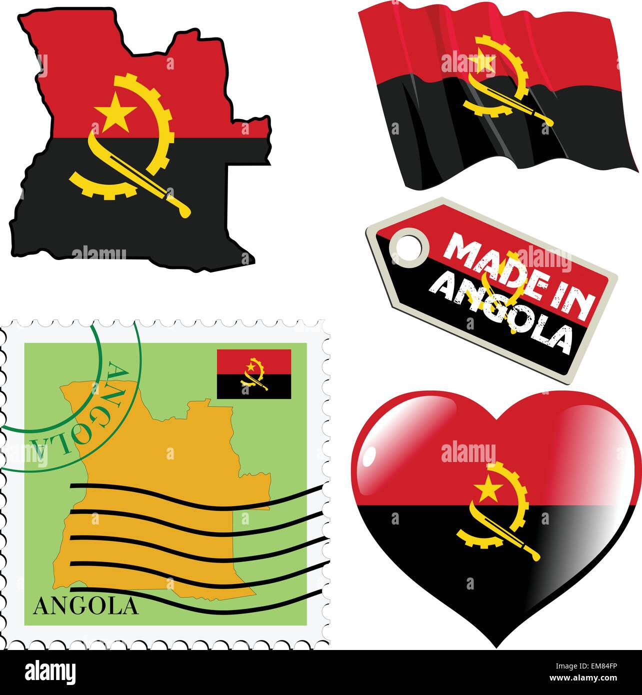 national colours of Angola Stock Vector Image & Art - Alamy
