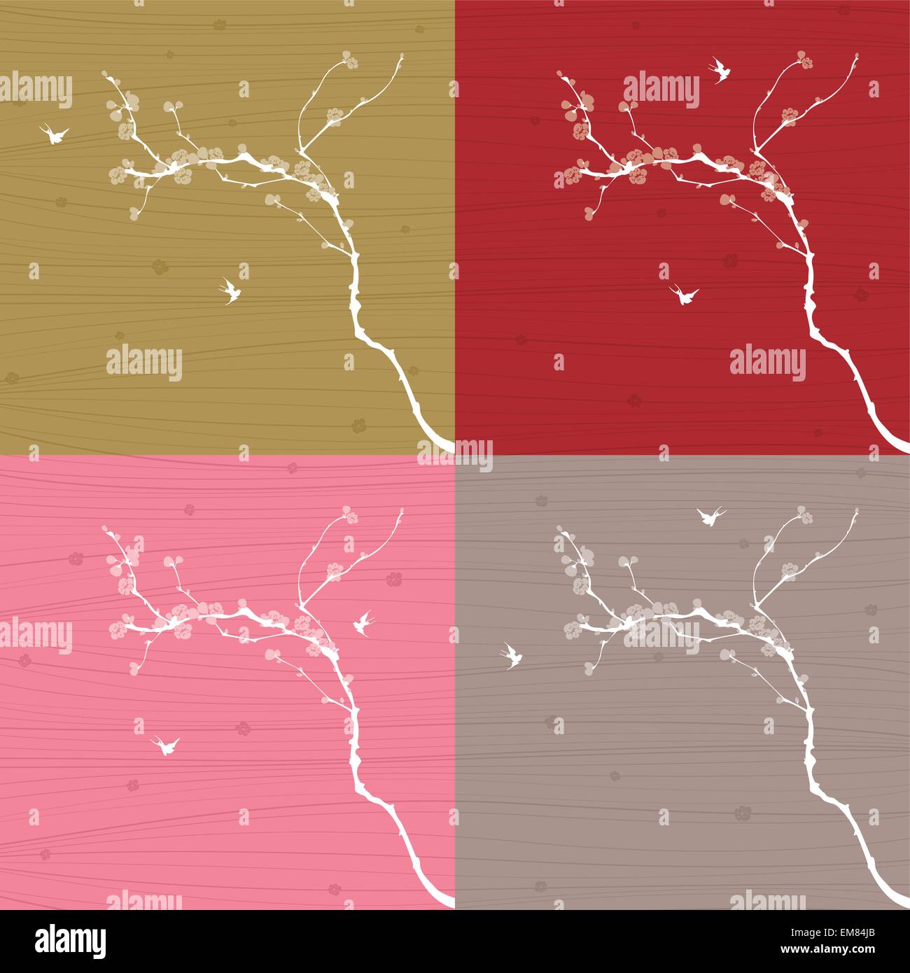 Plum blossom with line design Stock Vector Image & Art - Alamy