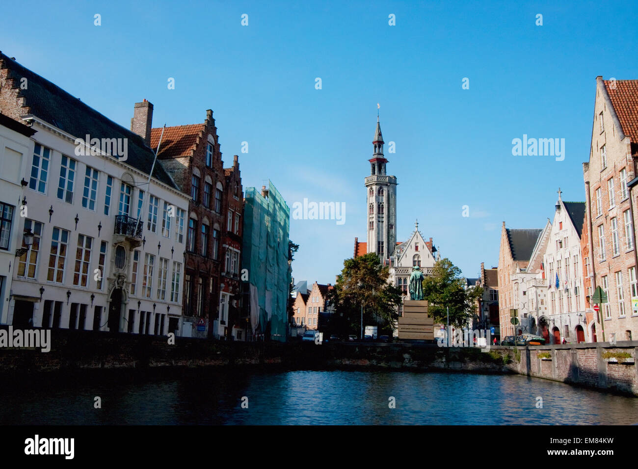 Poortersloge spire and buildings in the Hanseatic Quarter, as seen from ...