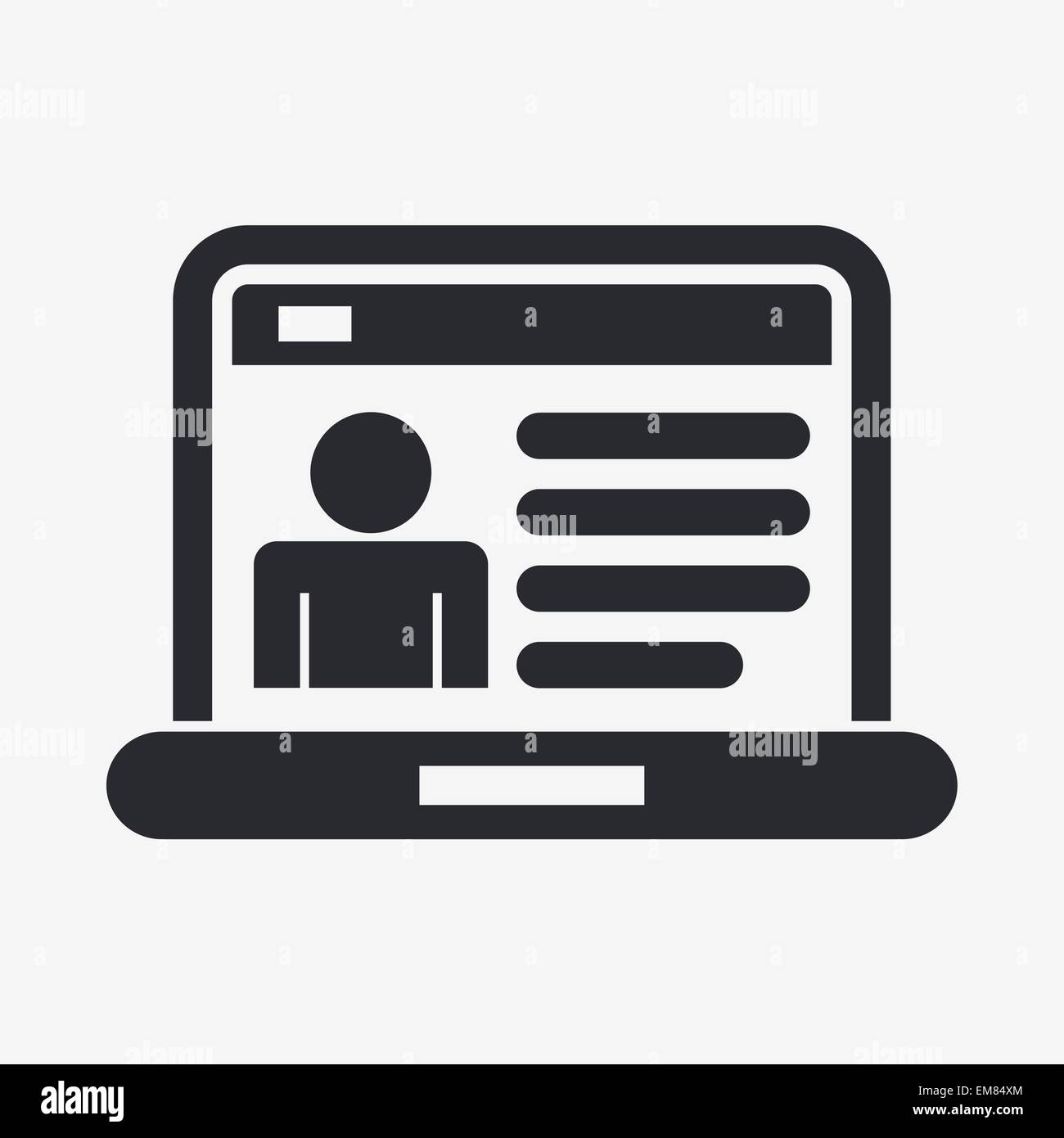 Vector illustration of single web account icon Stock Vector Image & Art ...