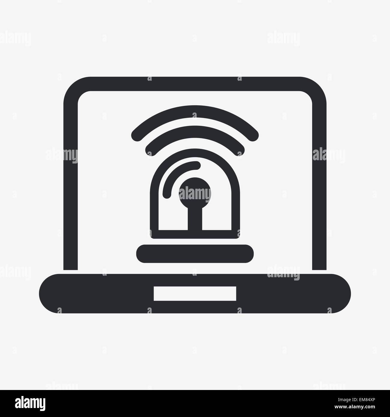 Vector illustration of single alarm pc icon Stock Vector Image & Art ...