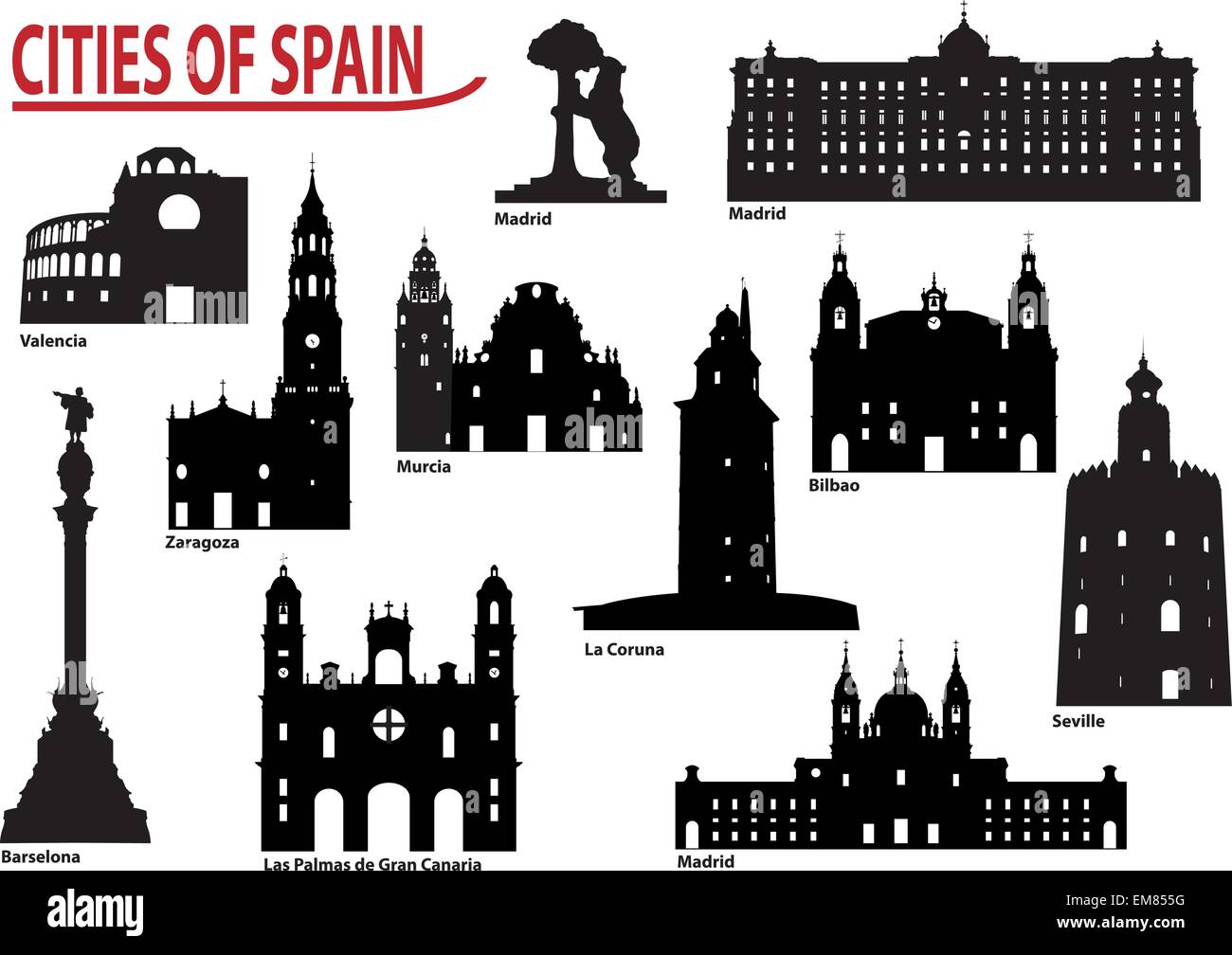 City skyline madrid spain Stock Vector Images - Alamy