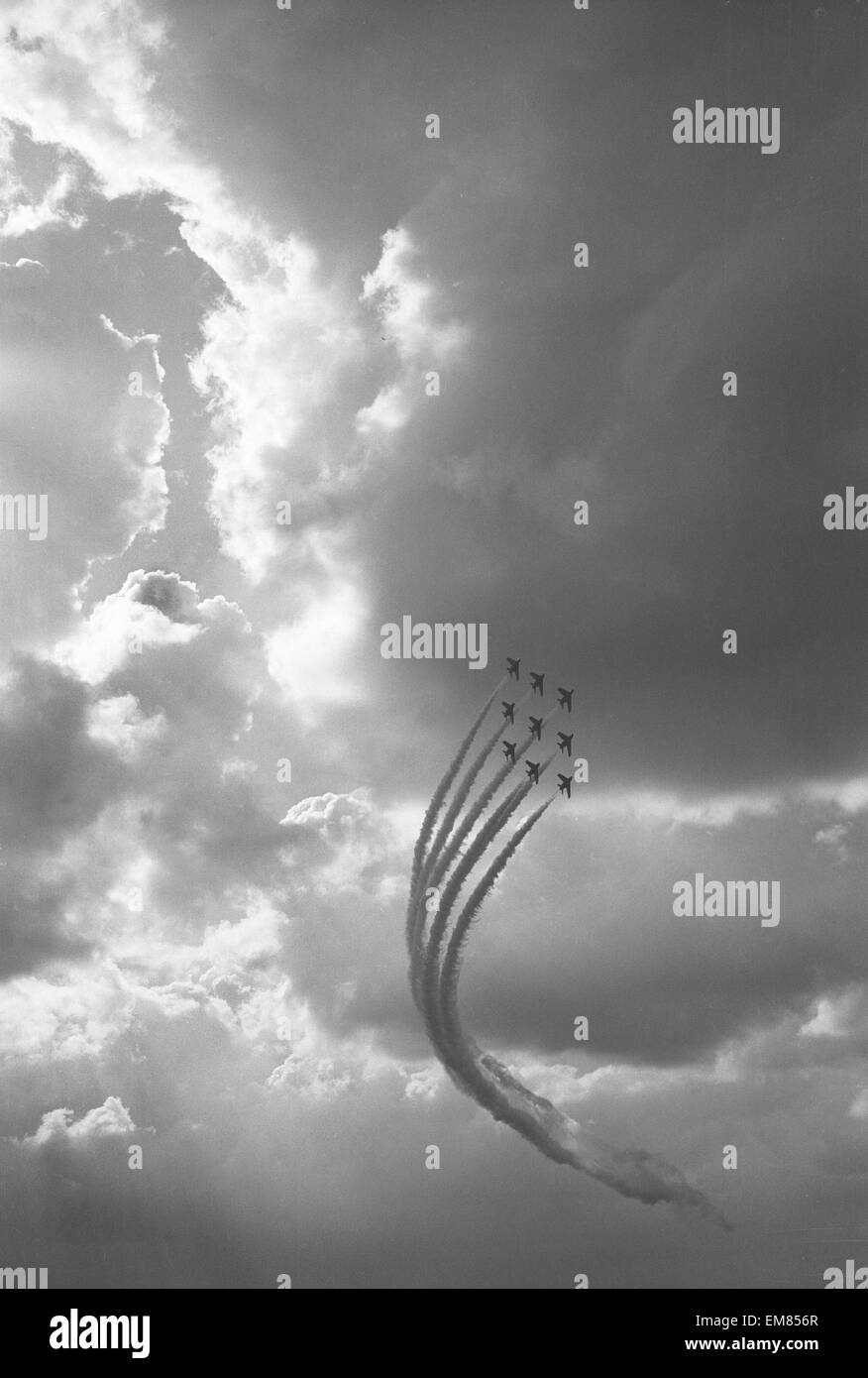 The Red Arrows in Diamond Nine formation seen here performing at RAF ...