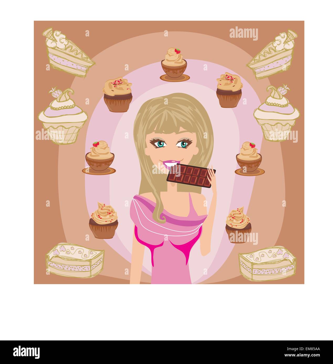 Chocolate girl Stock Vector Images - Alamy