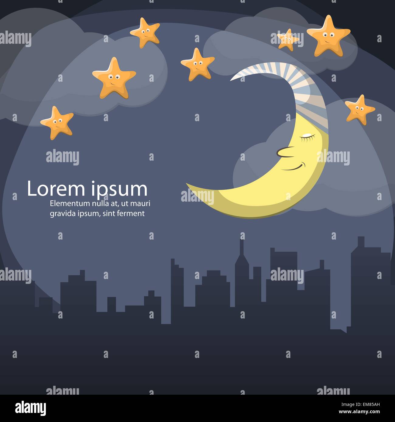 City scene night time illustration Stock Vector Images - Alamy