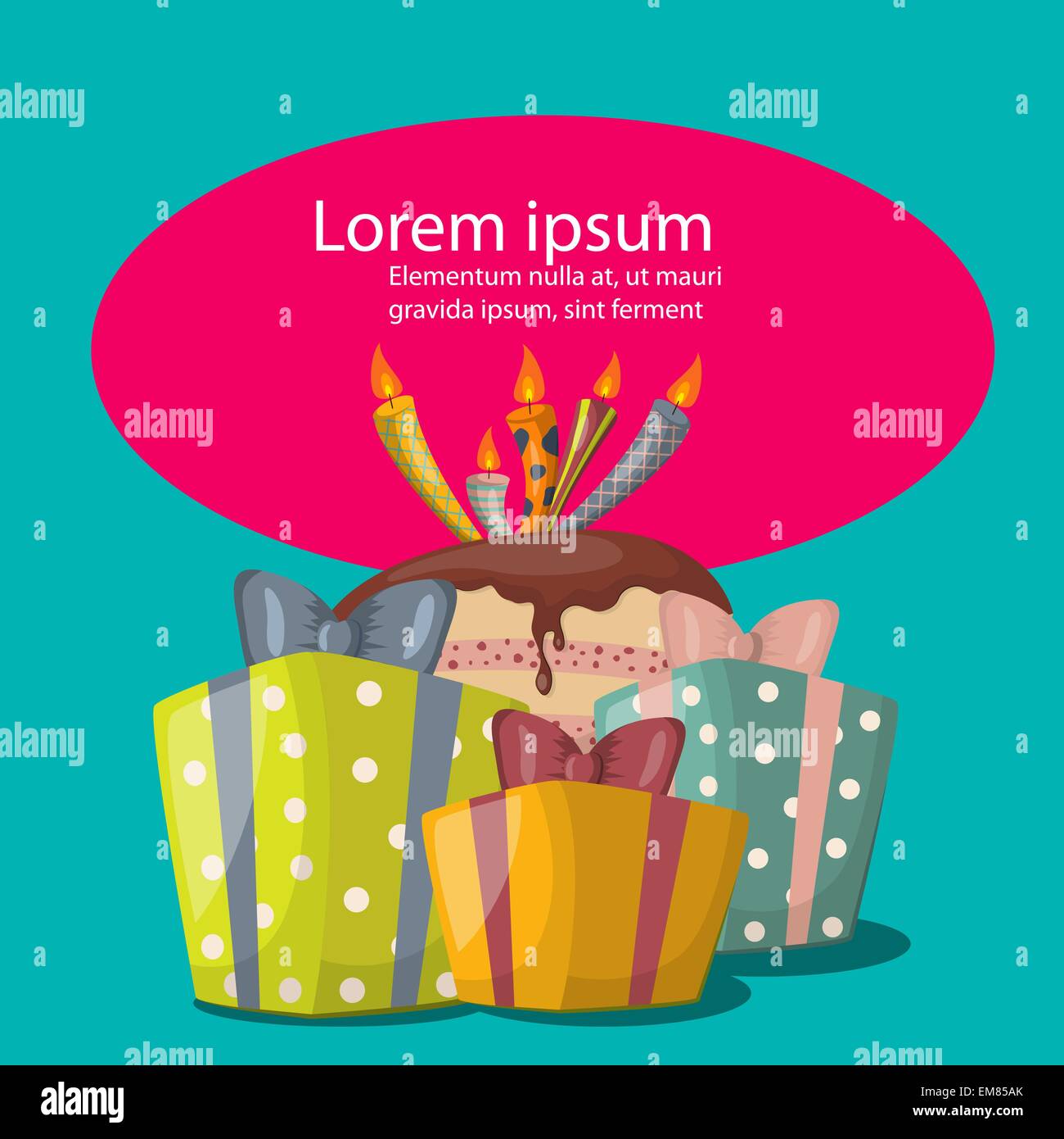 Blue birthday cake illustration Stock Vector Images - Alamy