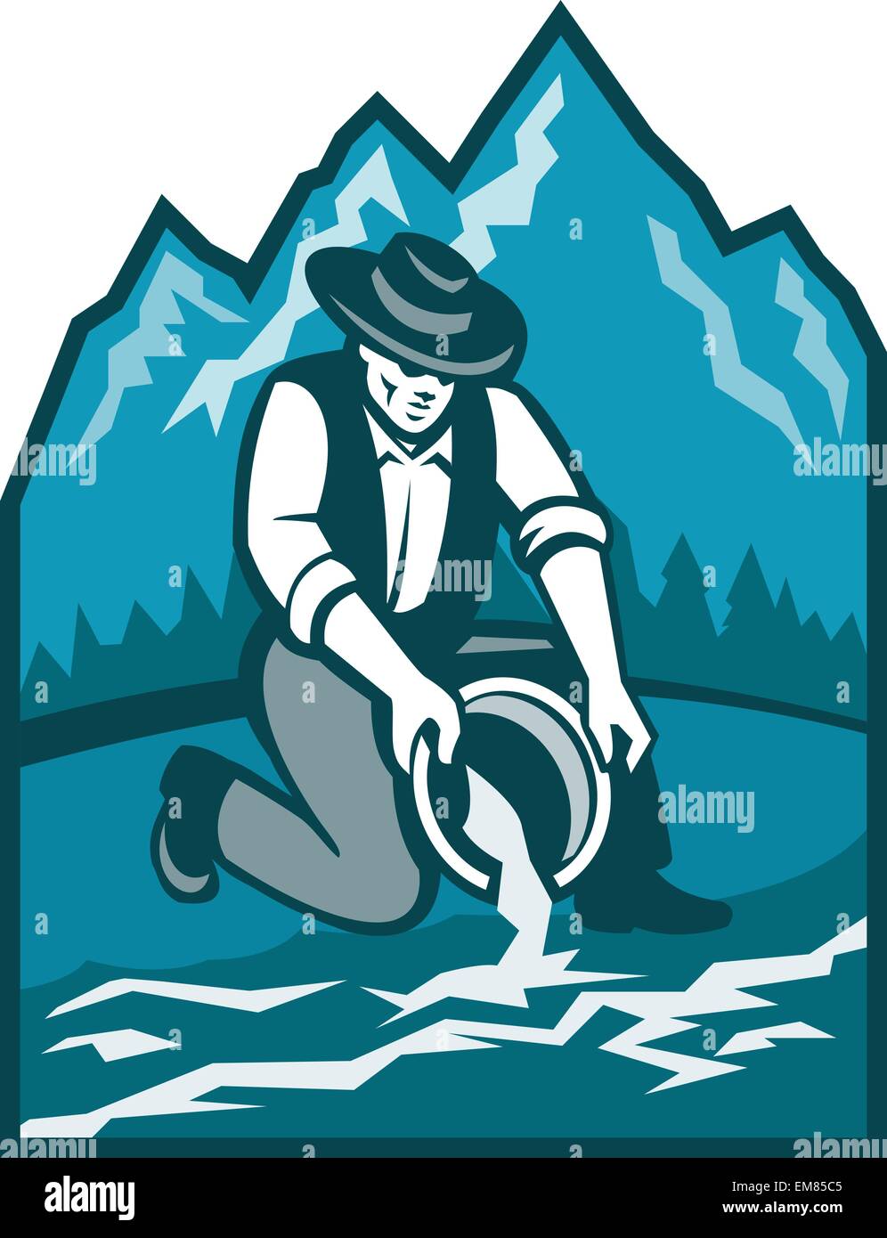 Gold miner Stock Vector Images - Alamy