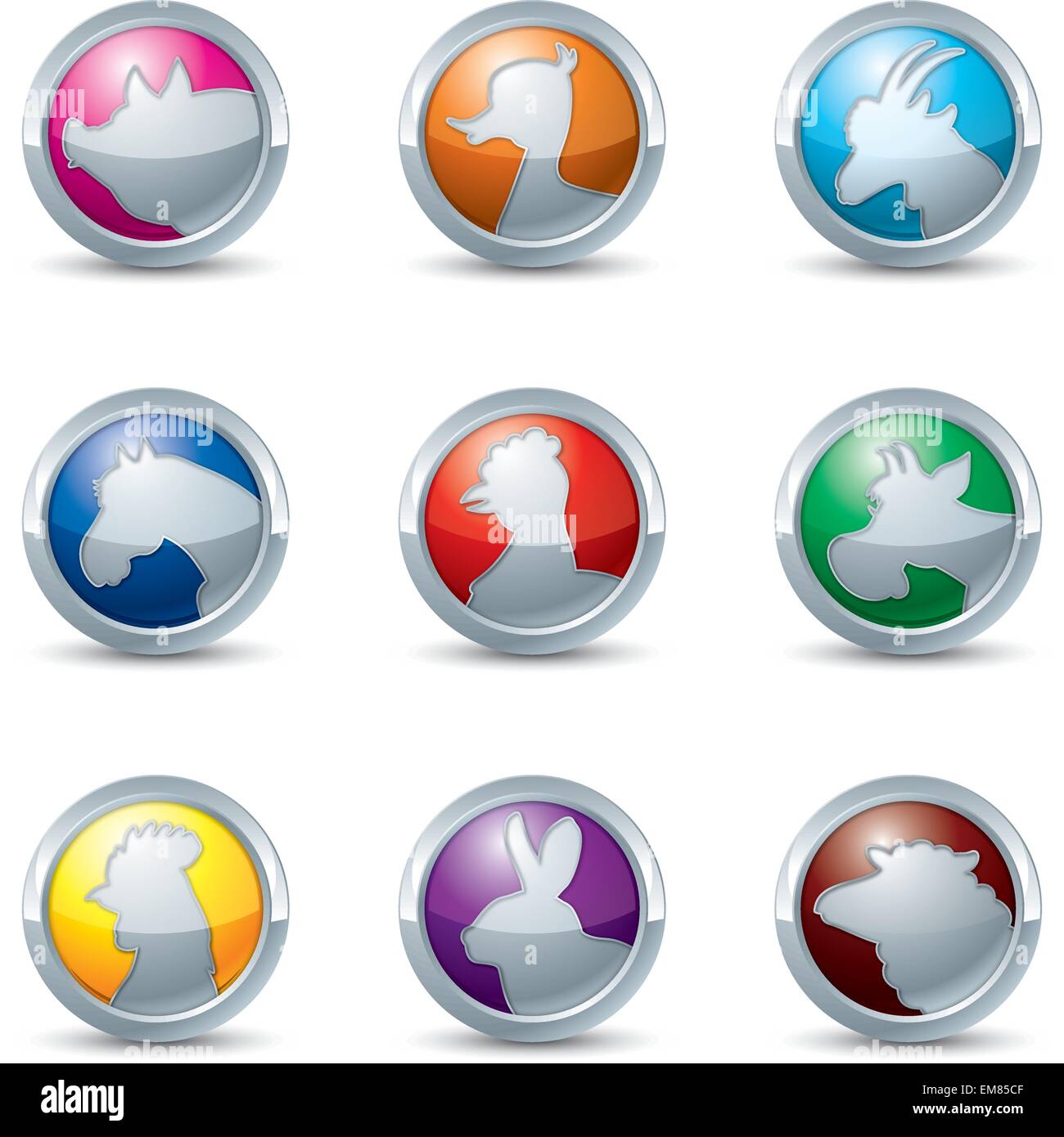 Set vector farm isolated Stock Vector Images - Alamy