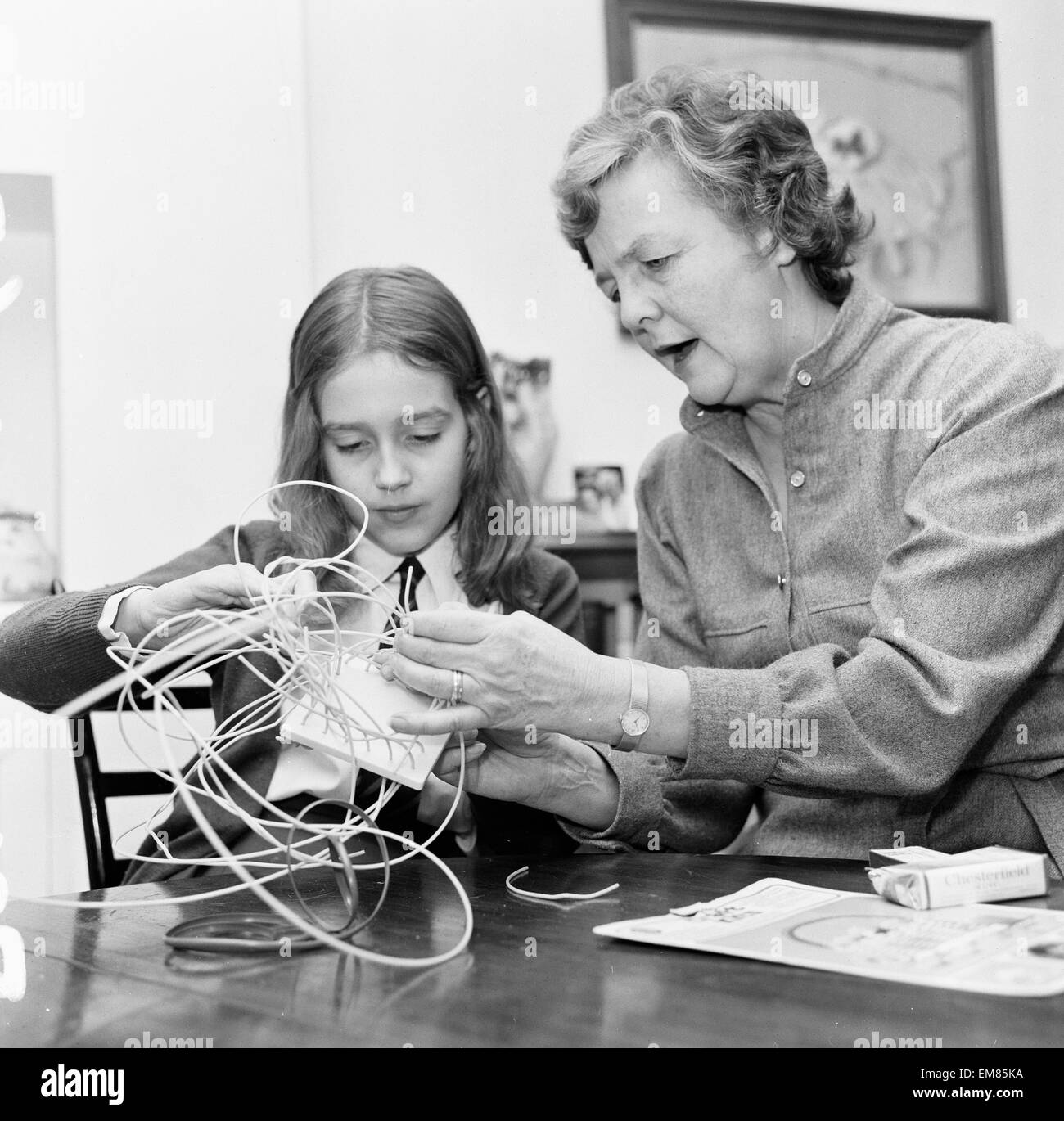 Author Jessica Mitford, basket weaving with the help of Amy Jenkins ...