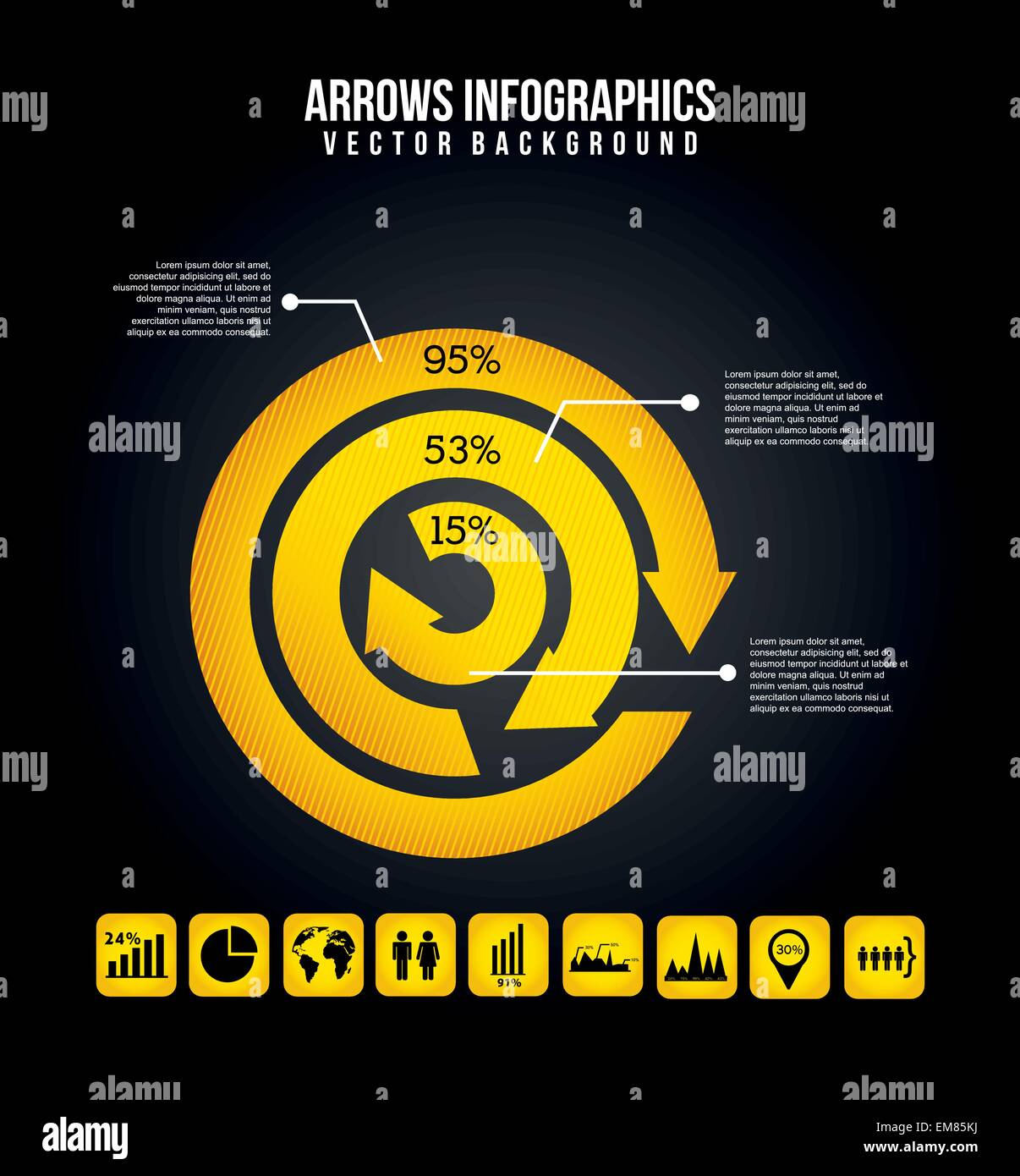 Black and yellow arrows Stock Vector Images - Alamy