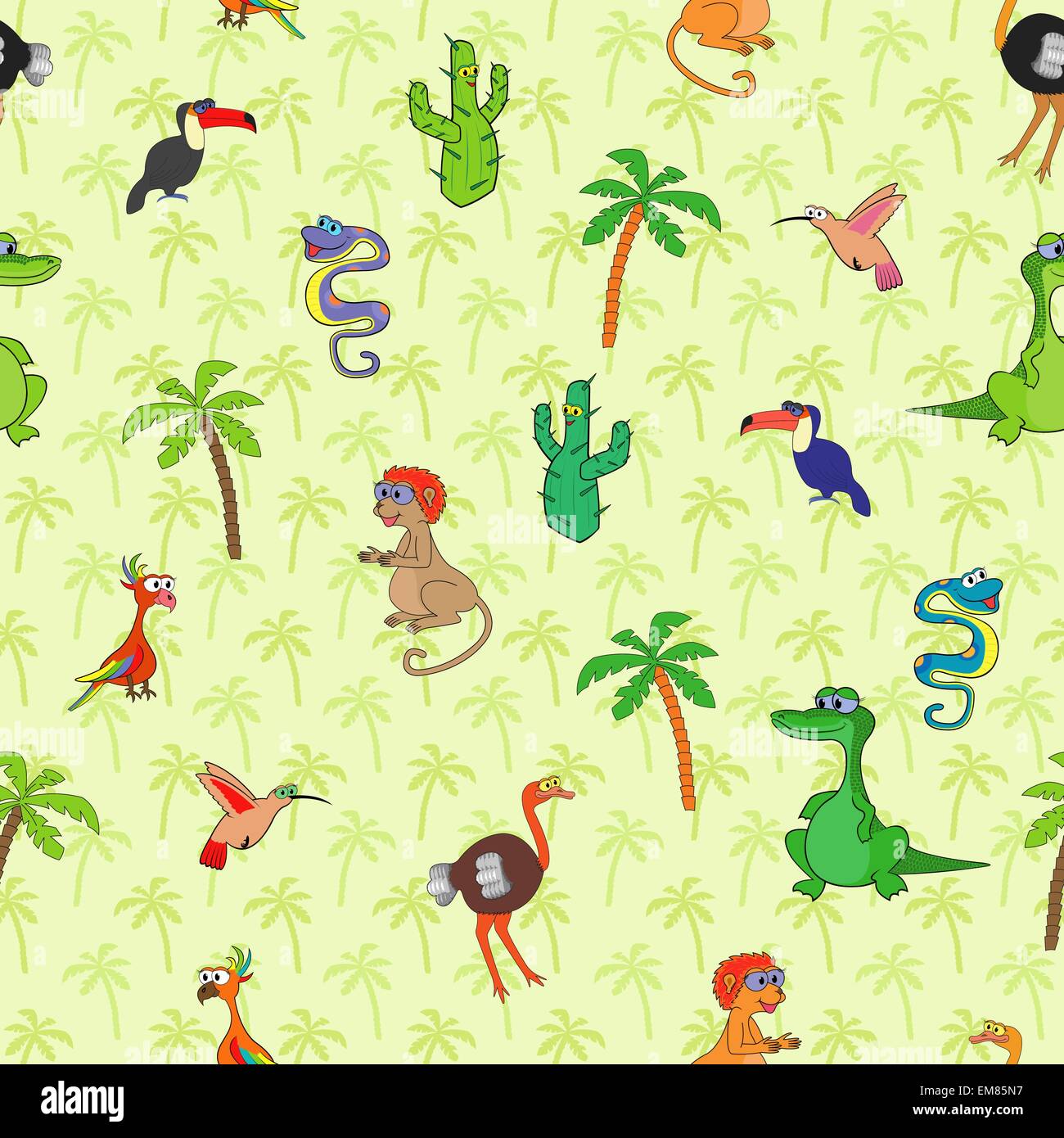 Seamless cute crocodile pattern Stock Vector Images - Alamy